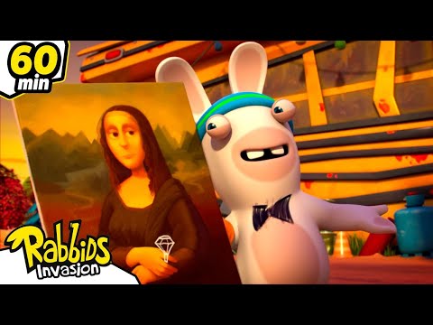 The Rabbids took Mona Lisa! | RABBIDS INVASION | 1H New compilation | Cartoon for Kids