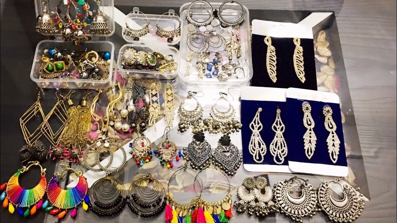 My HUGE Earring Collection || Trendy Earrings Collection || - YouTube