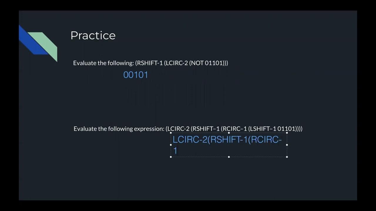 Bit String Flicking - Pt. 2 SHIFT and CIRC (ACSL Topic) - YouTube