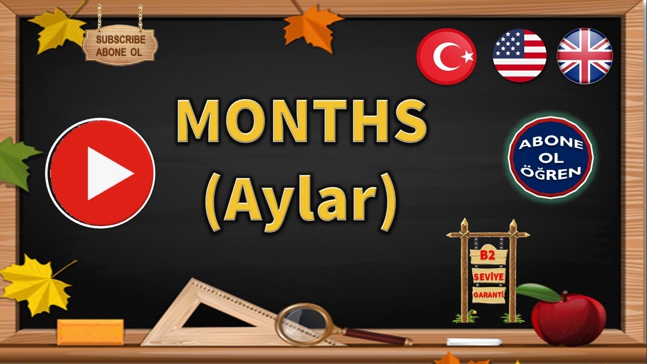 AYLAR (MONTHS) English - Turkish - YouTube