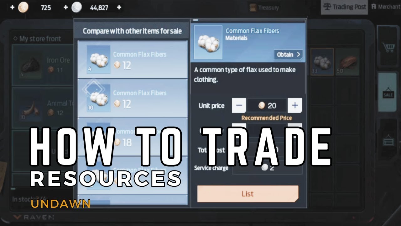 How to Earn Gold in Undawn | How To Trade Items Resources in Undawn ...
