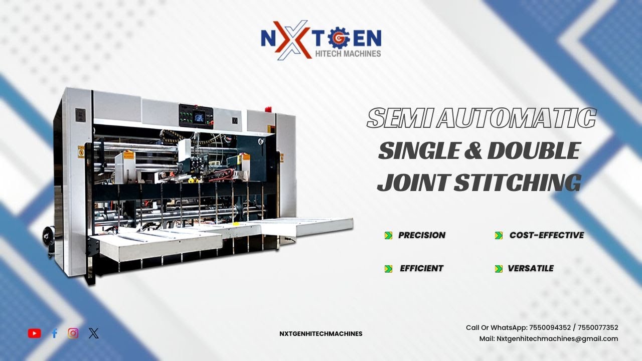 Semi Automatic Single & Double Joint Stitching Machine - YouTube