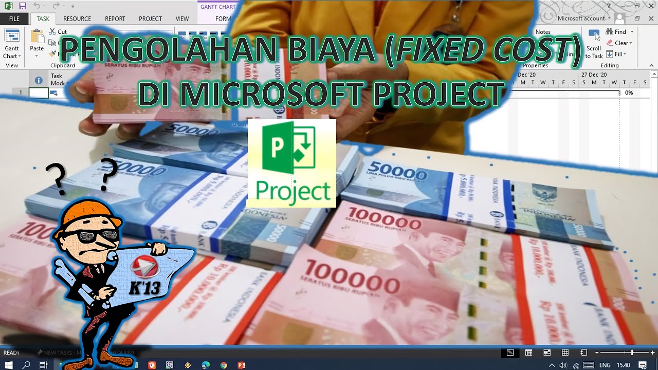 PENGOLAHAN BIAYA (FIXED COST) l Tutorial Microsoft projects Part 7 ...