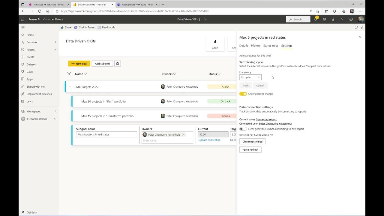 Using Power BI Goals to automate status tracking - YouTube
