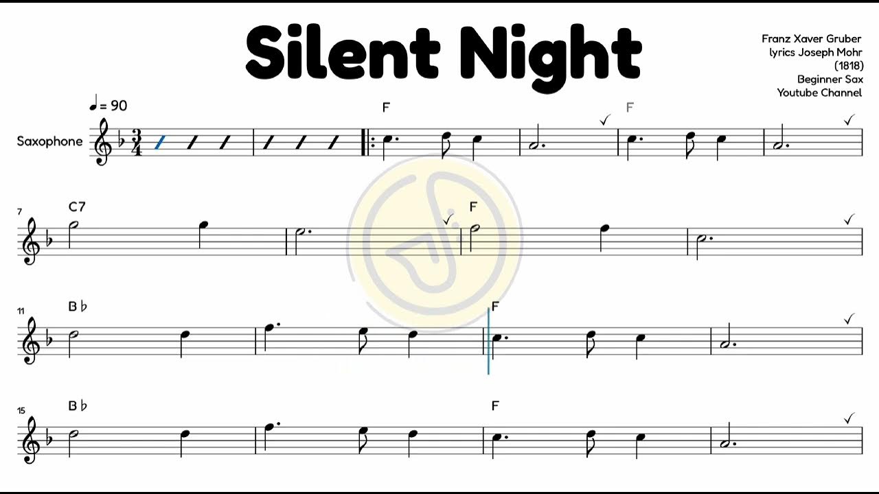 Silent Night - Easy TENOR Saxophone Sheet Music for Beginners 🎷 | Learn ...
