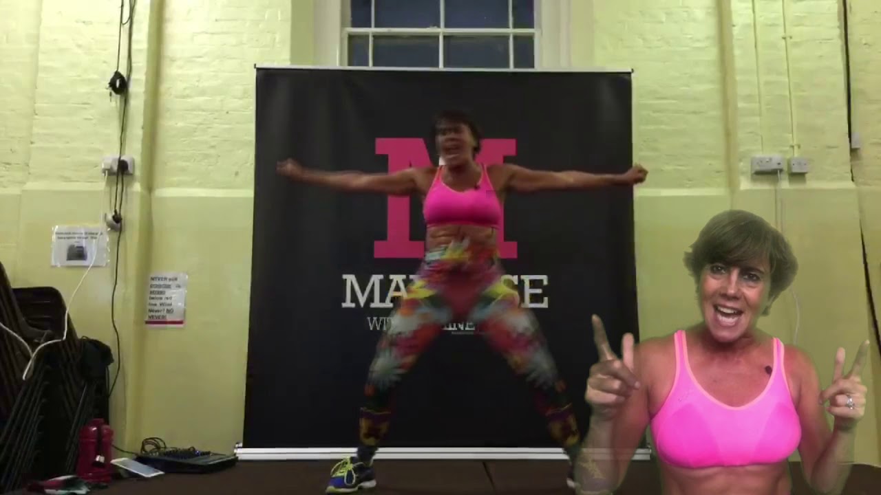 Dance aerobics fitness workout to house music with Maxine Jones - YouTube