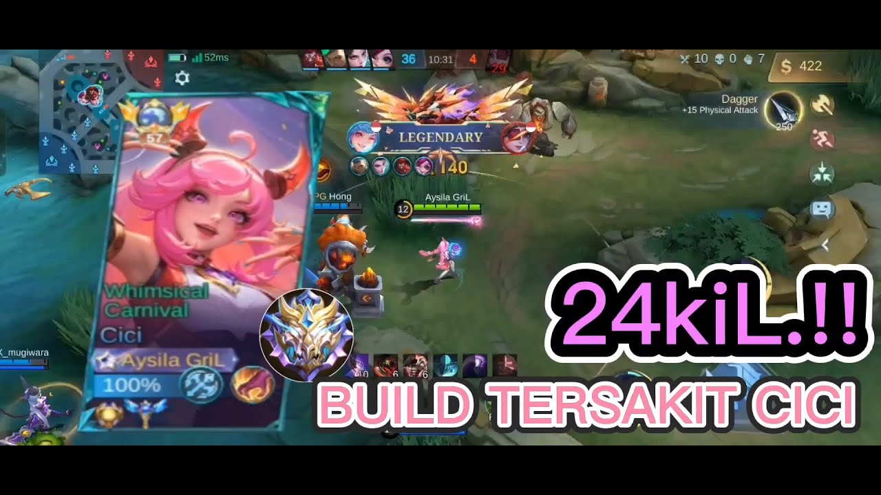 BUILD CICI TERSAKIT ONE HITS MOBILE LEGENDS 2024 - YouTube