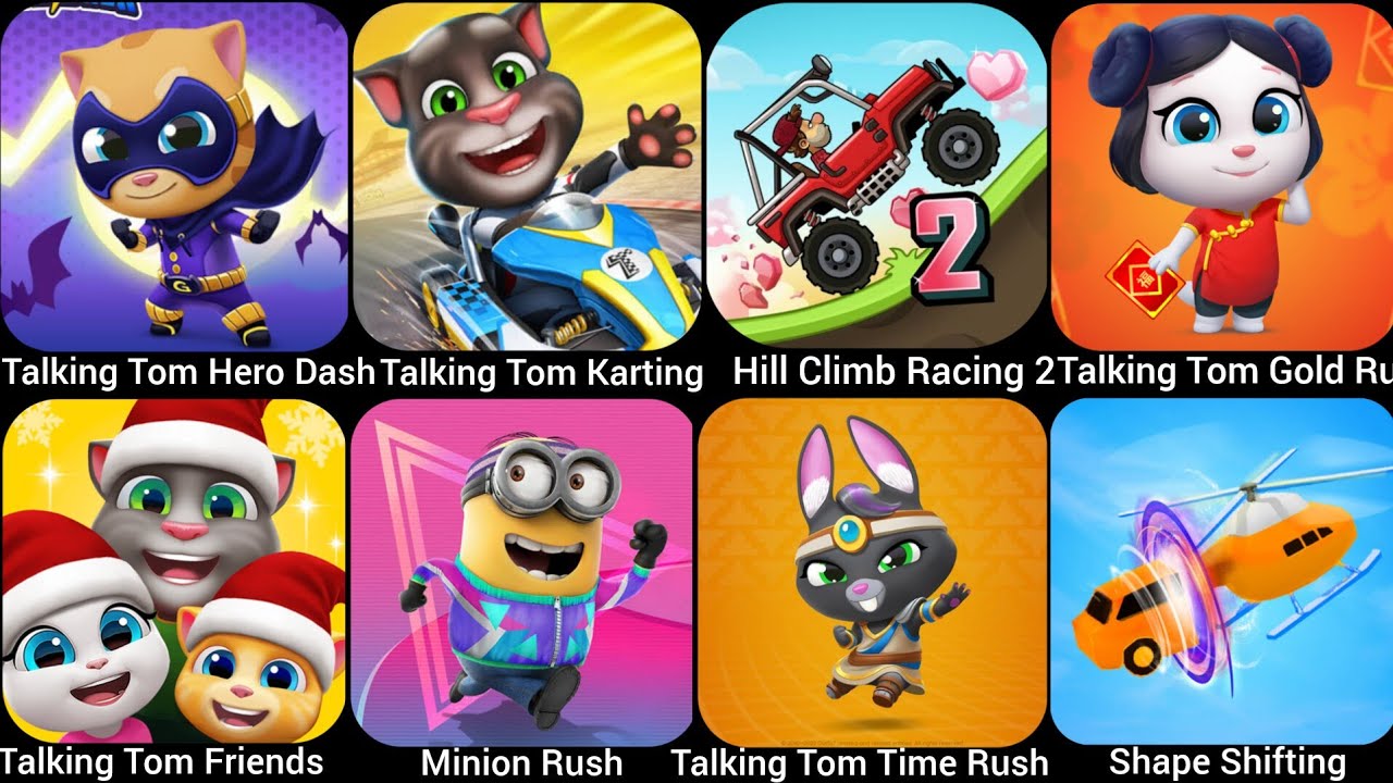 Talking Tom Time Rush,Shape Shifting,Minion Rush,Talking Tom Gold Run ...