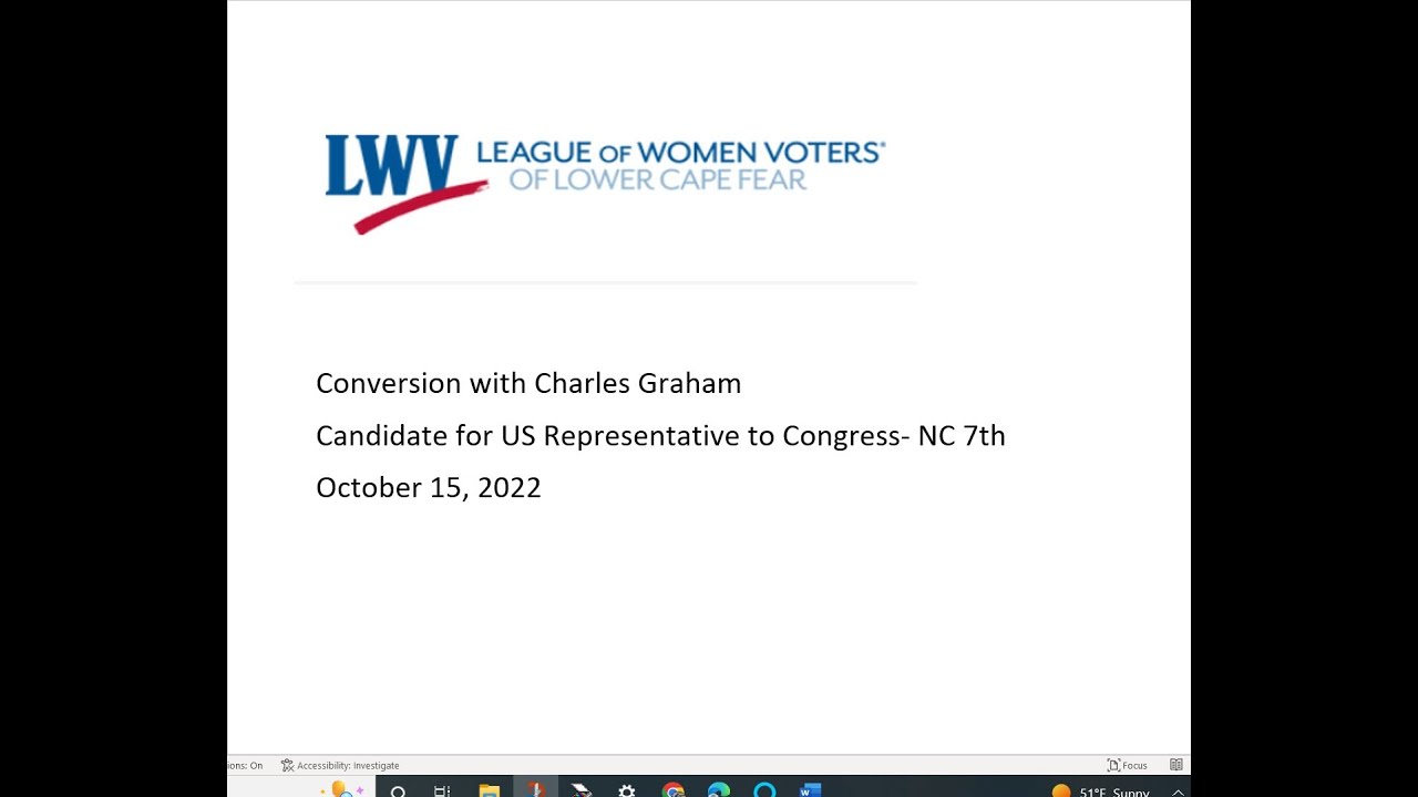 Conversation with Charles Graham, Candidate for US Congress - YouTube