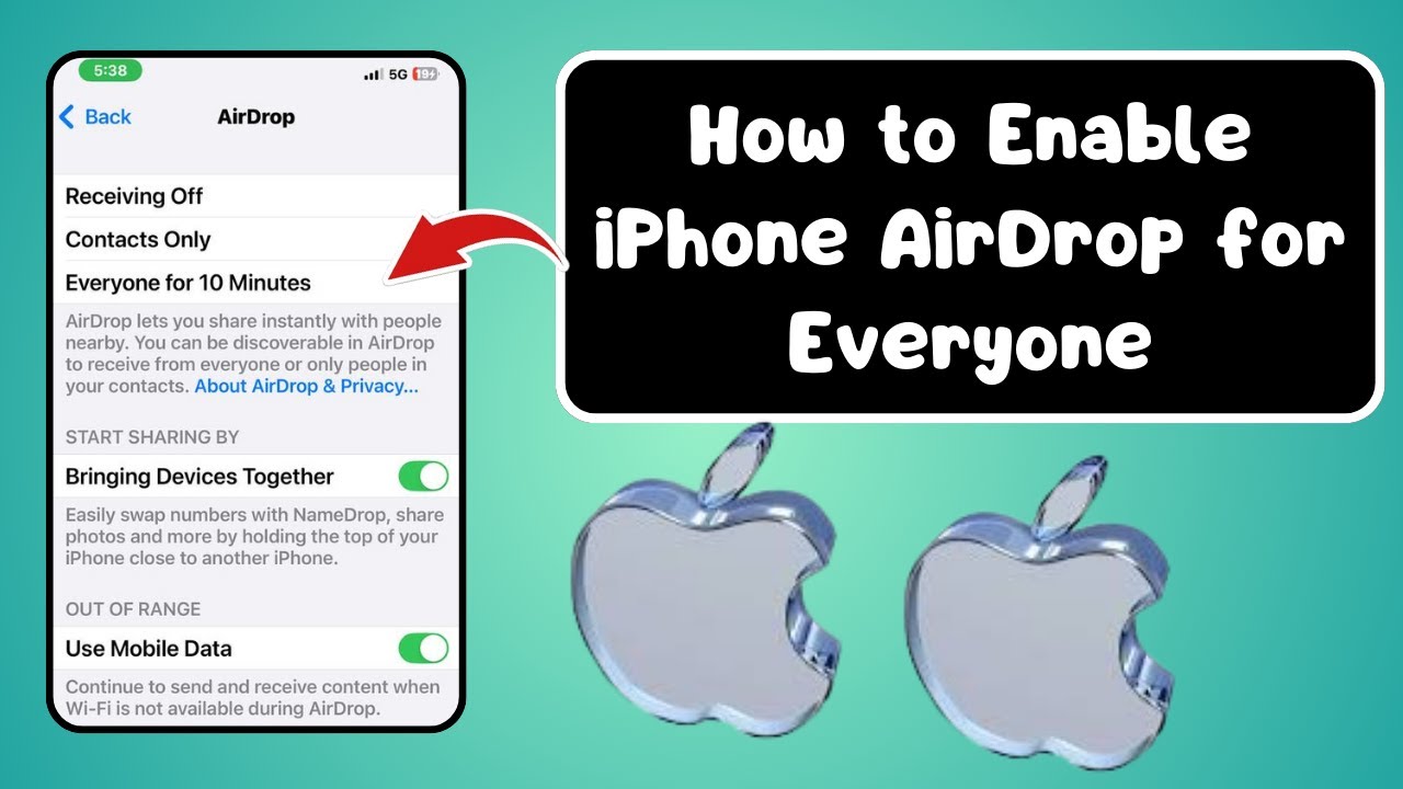 How to Enable iPhone AirDrop for Everyone - YouTube