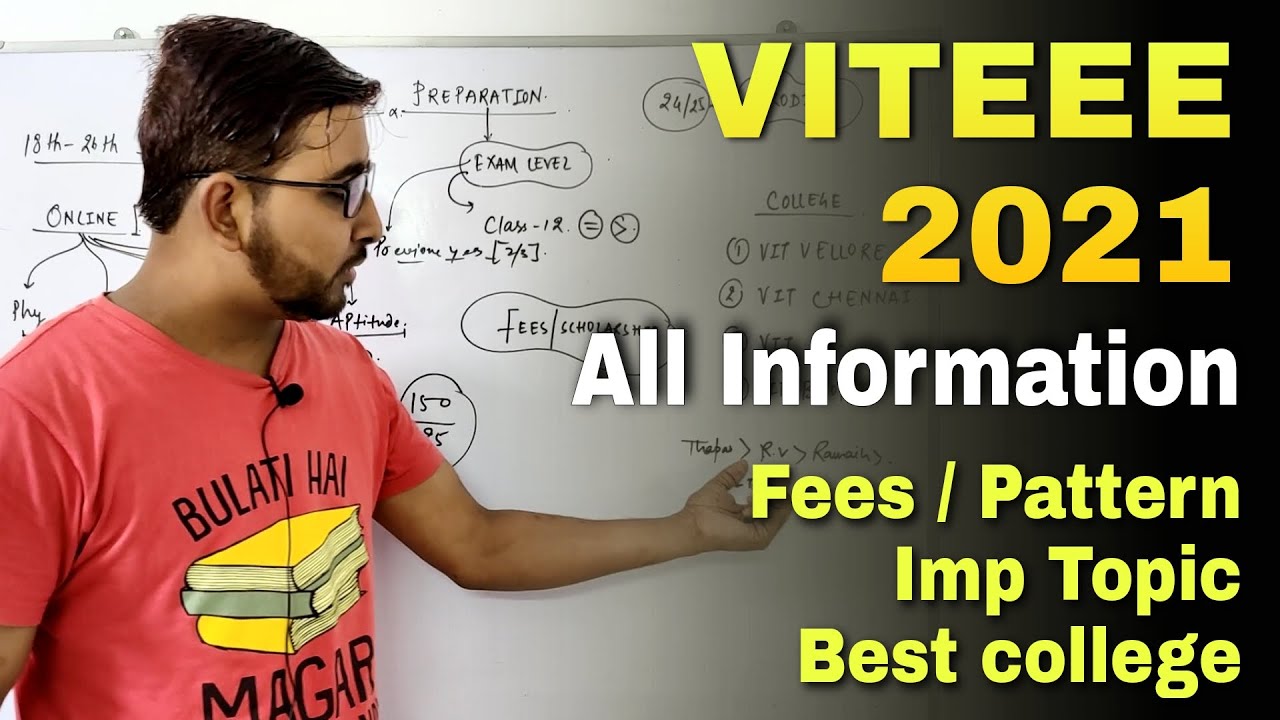 Viteee 2021 complete information , Important chapters , Fees , pattern ...