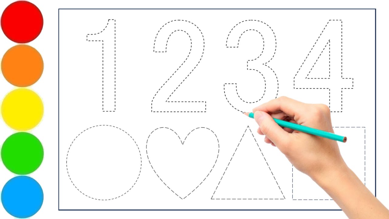 Learn Numbers and Shapes，2d shapes drawing for kids，1234 Number ...
