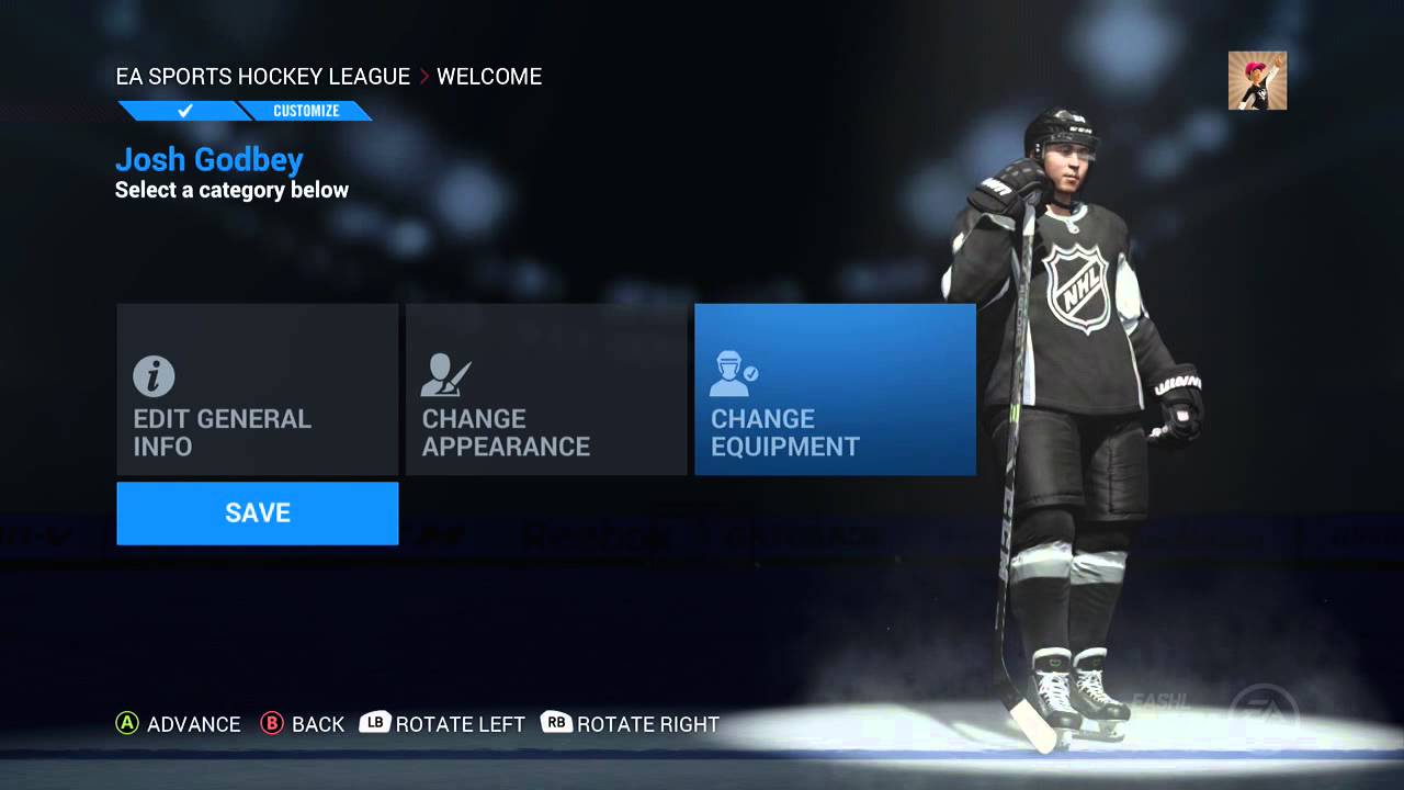 NHL 16 EASHL Beta: Team/Player Creation - YouTube