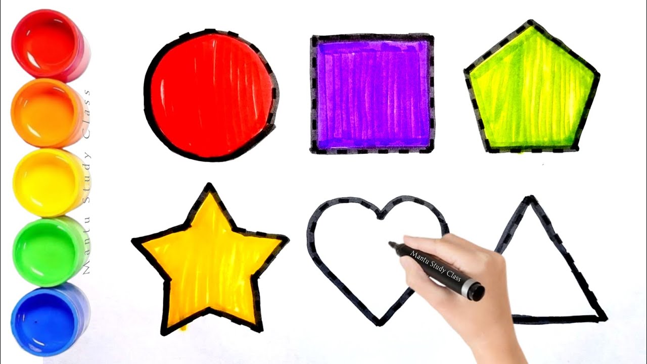 shapes name, shapes, circle heart triangle star square Pentagon ...