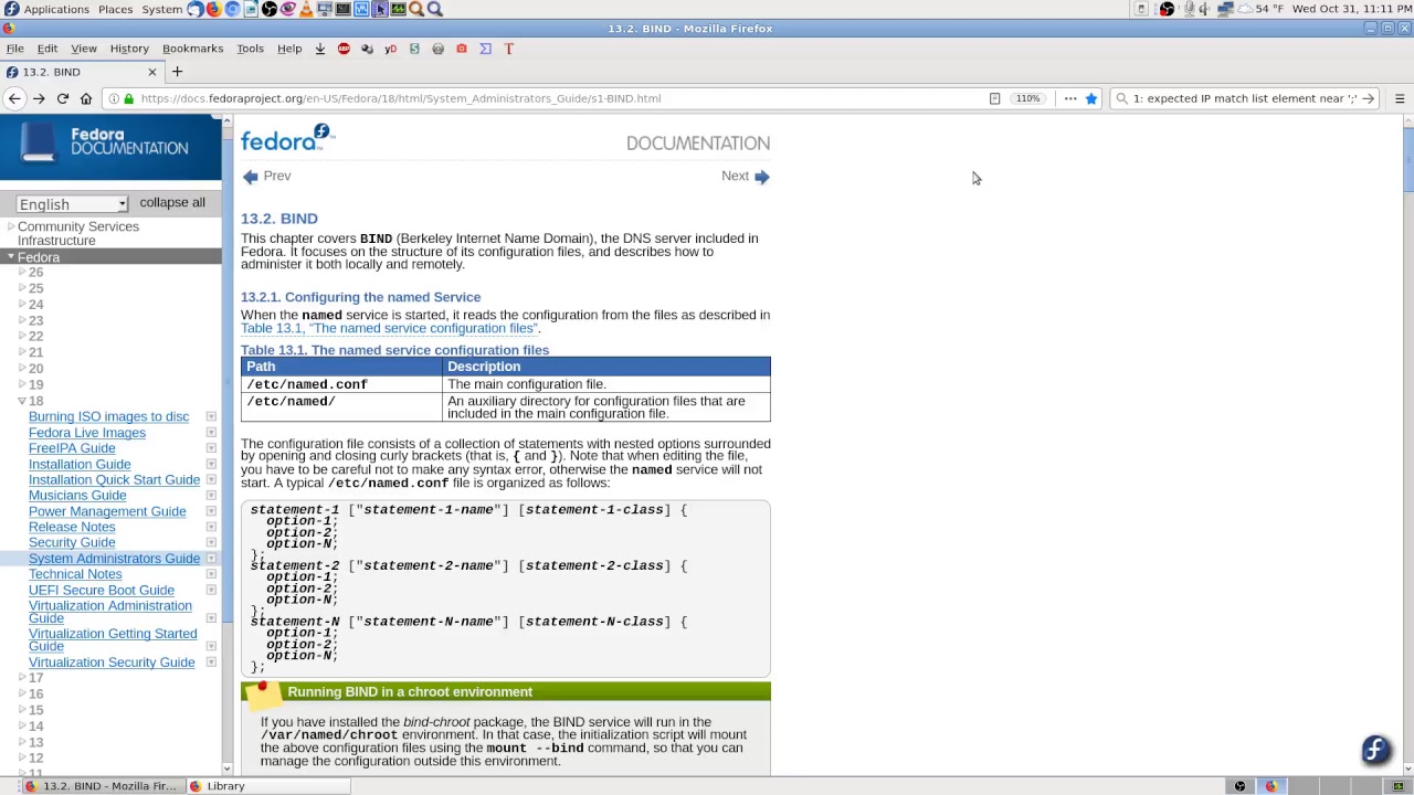 Fedora 28 Linux setting up a DNS Server or BIND (Berkeley Internet Name ...