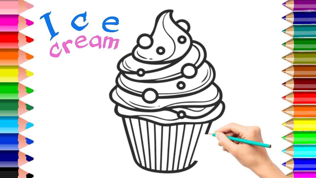 Ice Cream Drawing । Cold Drawing । Kids Ice Cream Art । Hand Sketch By ...