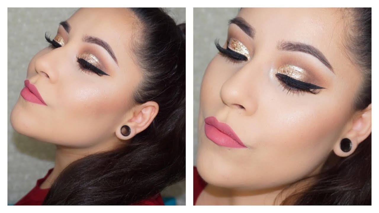 Gold Glitter Cut Crease - YouTube