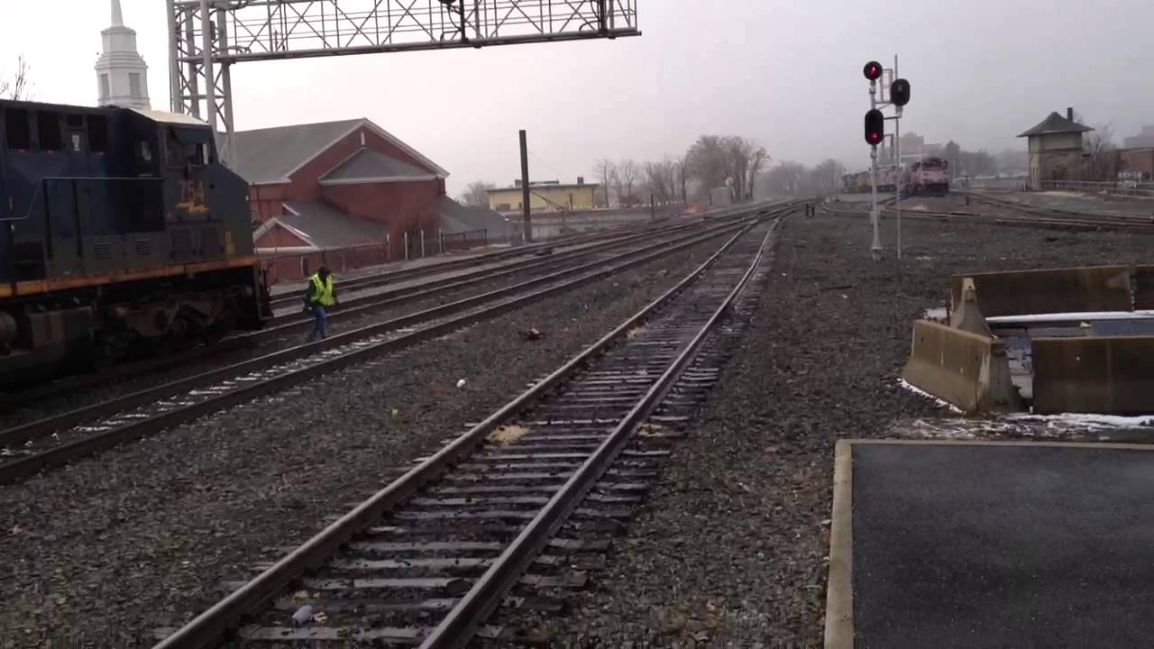 CSX power at Worcester Union station. - YouTube