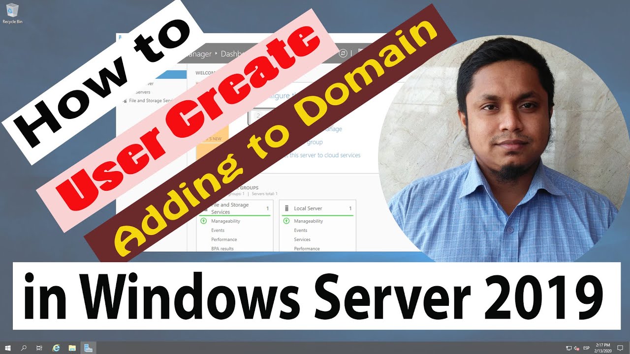 How to User Create and Adding to Domain in Windows Server 2019 | - YouTube