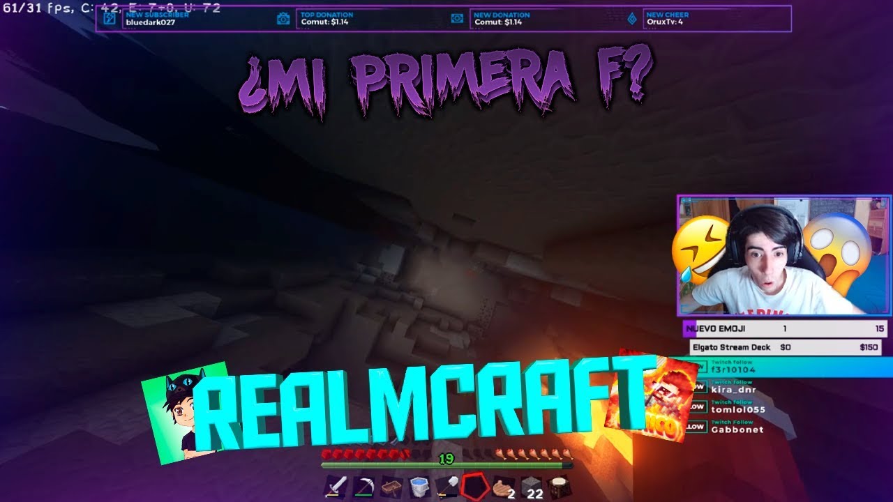 ¿MI PRIMERA F EN #REALMCRAFT? MEJORES MOMENTOS #2 - YouTube