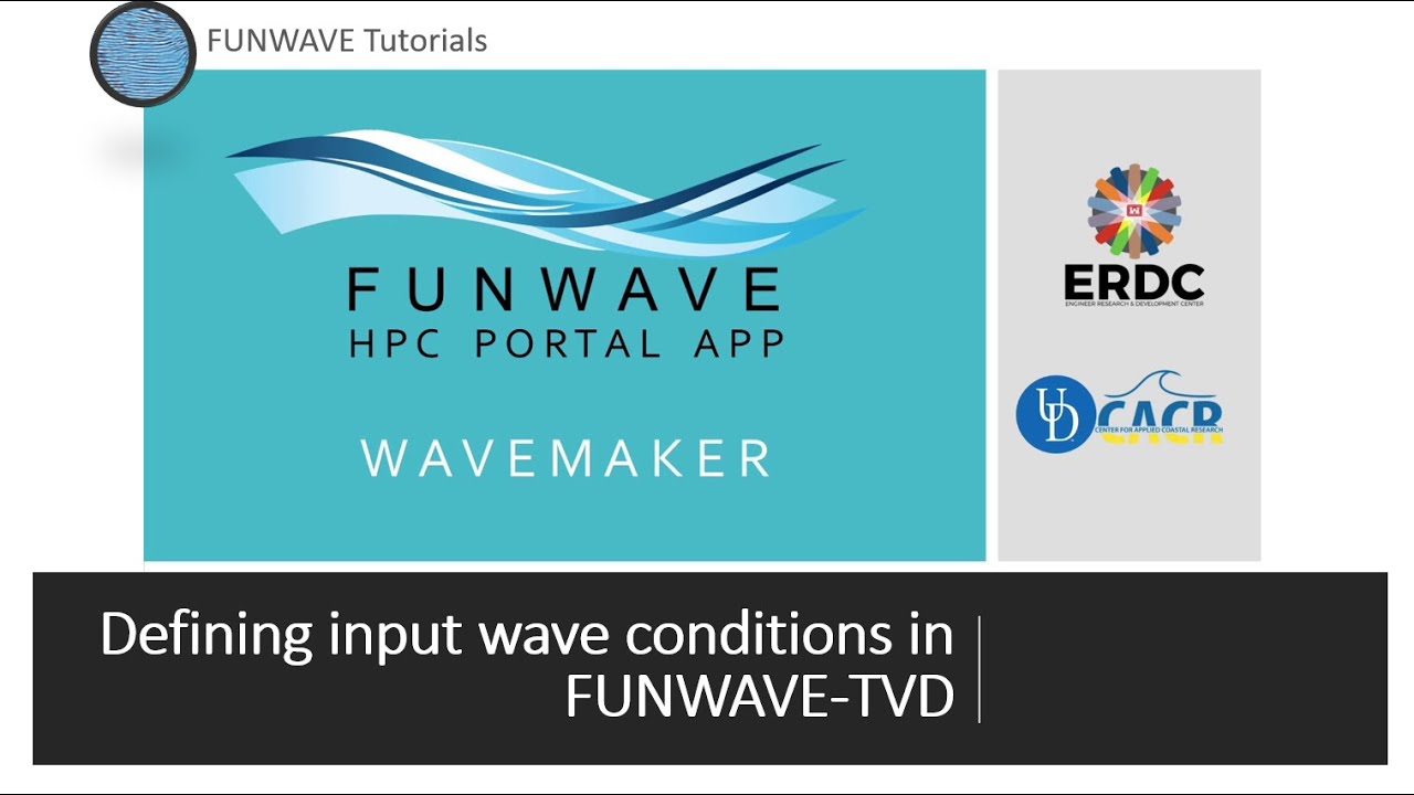 FUNWAVE HPC Portal Application: Input/Output Tab - Wavemaker Section - YouTube