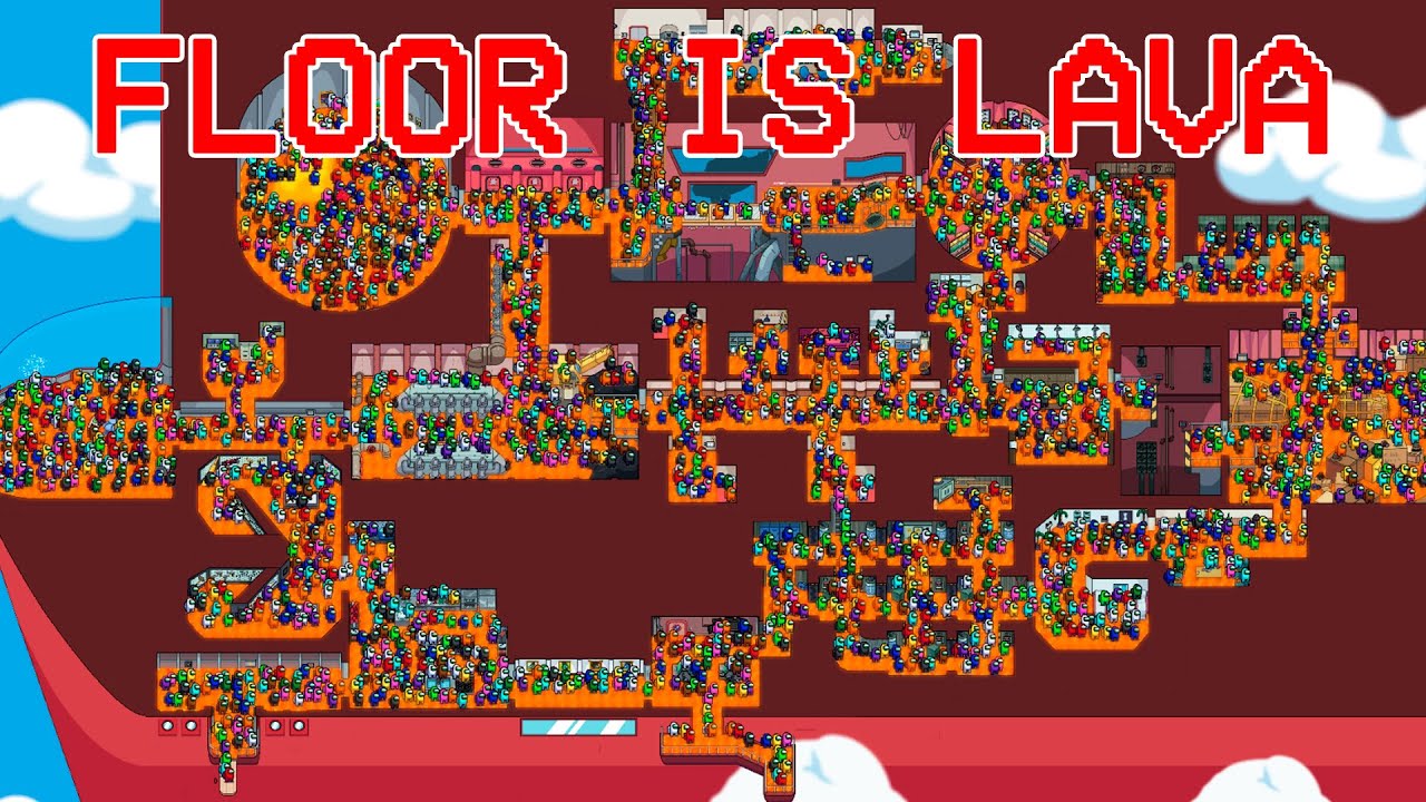AMONG US with 1 MILLION PLAYERS, but FLOOR is LAVA on AIRSHIP - YouTube