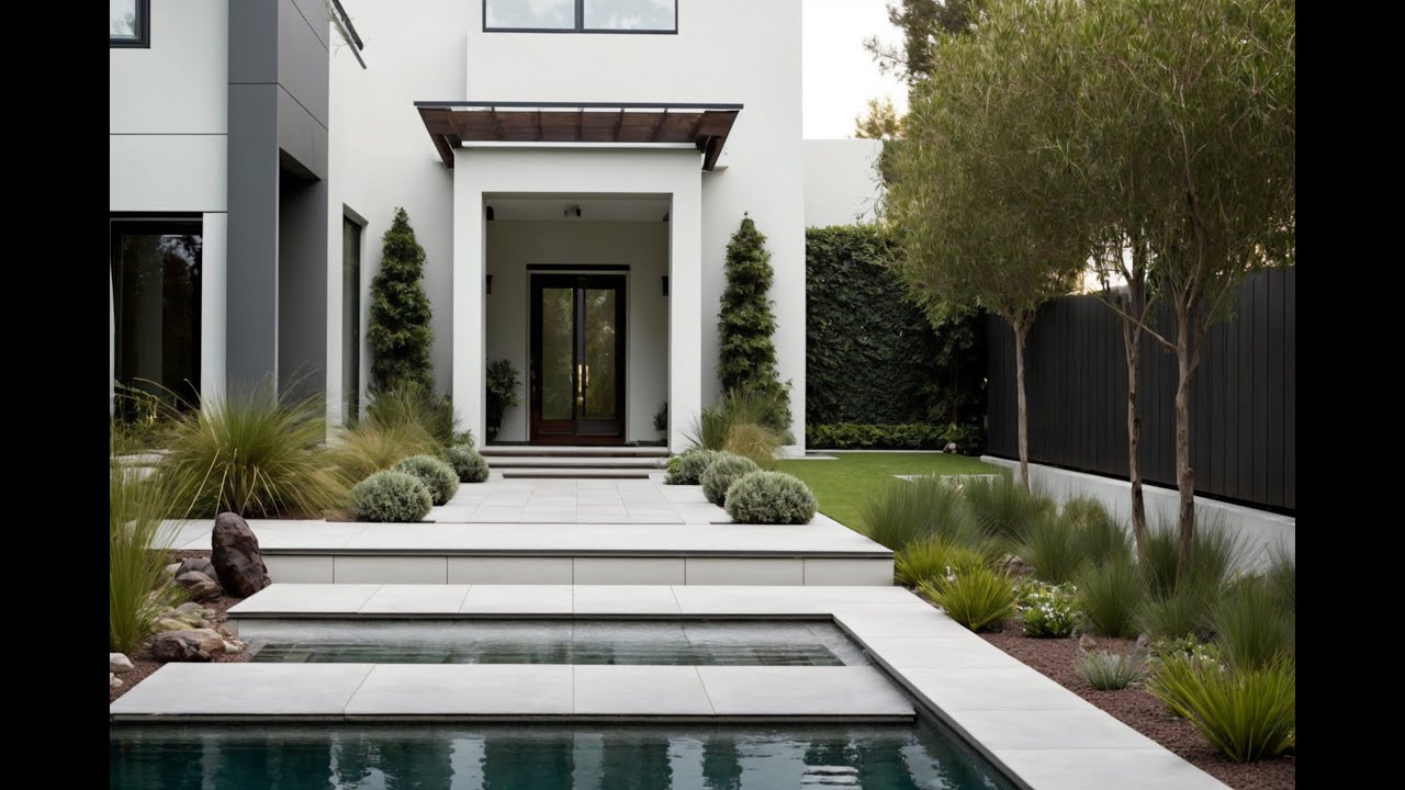 Modern House Landscape Design | Real-Time Visualizations Render ...