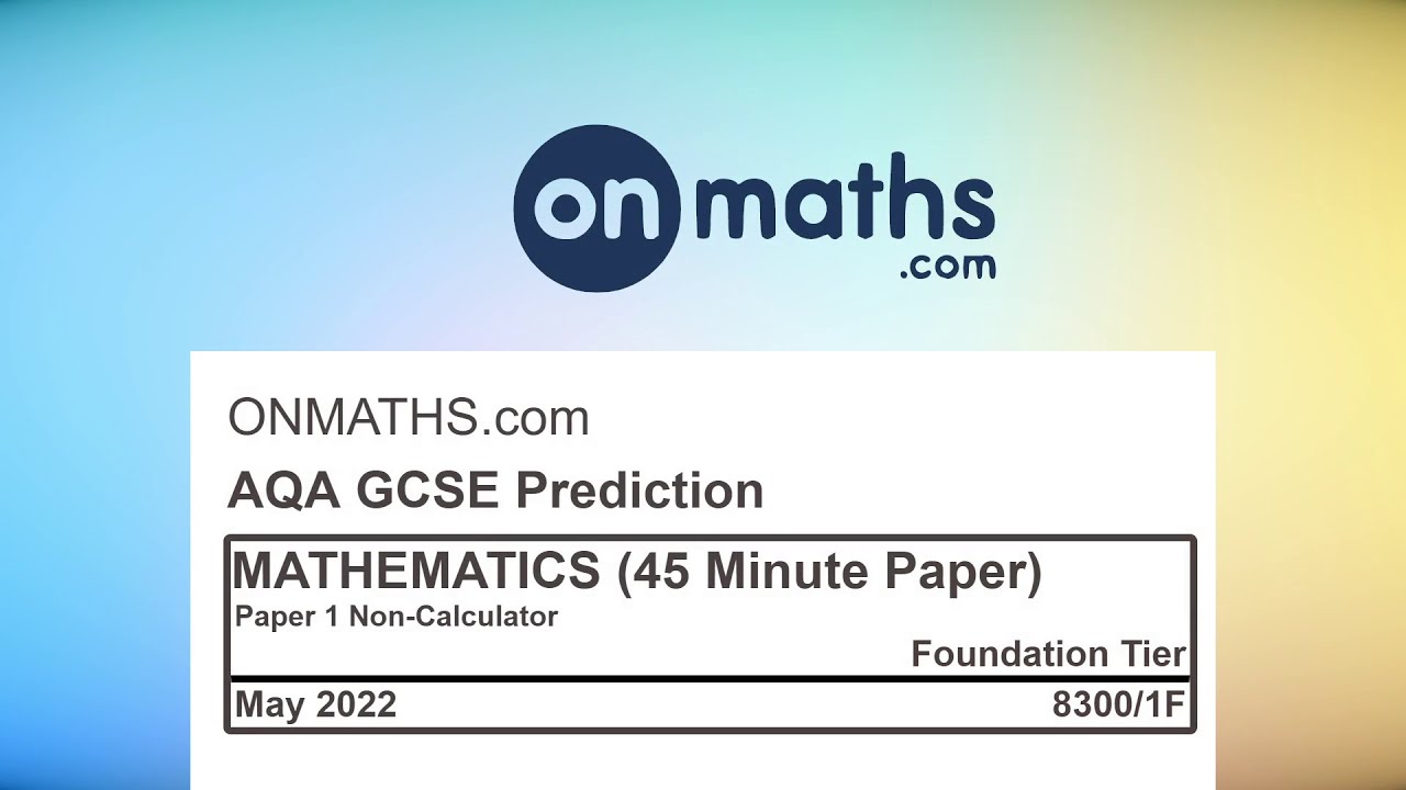 AQA Paper 1 Non Calculator Foundation Predicted Maths GCSE May 2022 aqa-paper-1-non-calculator-foundation-predicted-maths-gcse-may-2022
