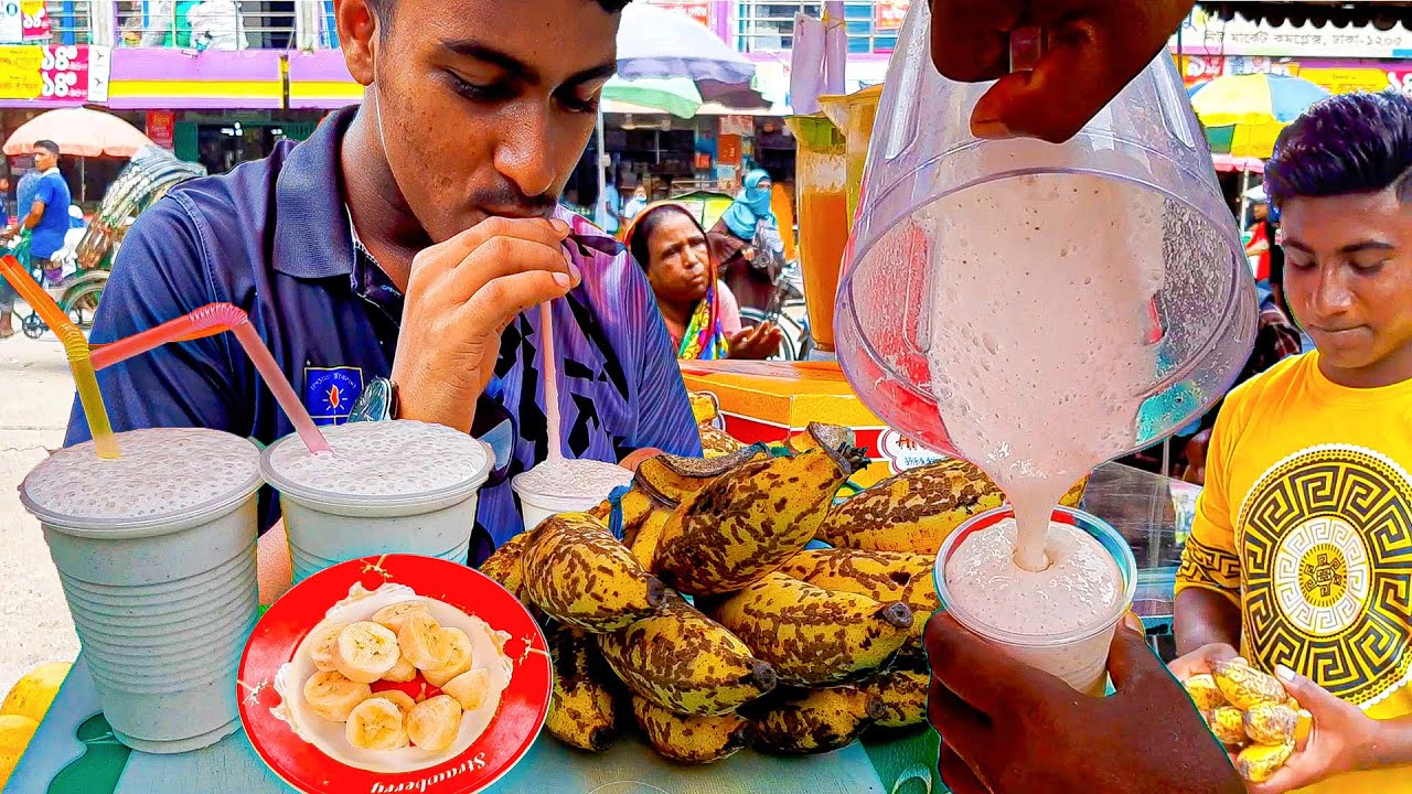 Healthy Banana Milkshake - Popular Street Drink In Bangladesh | Dhaka ...
