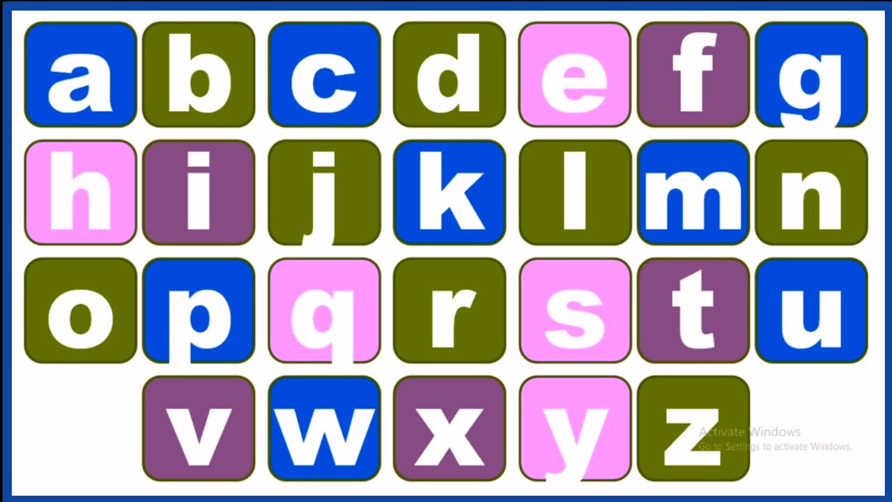 small alphabet a b c d e f g h i j k l m n o p q r s t u v w x y z ...