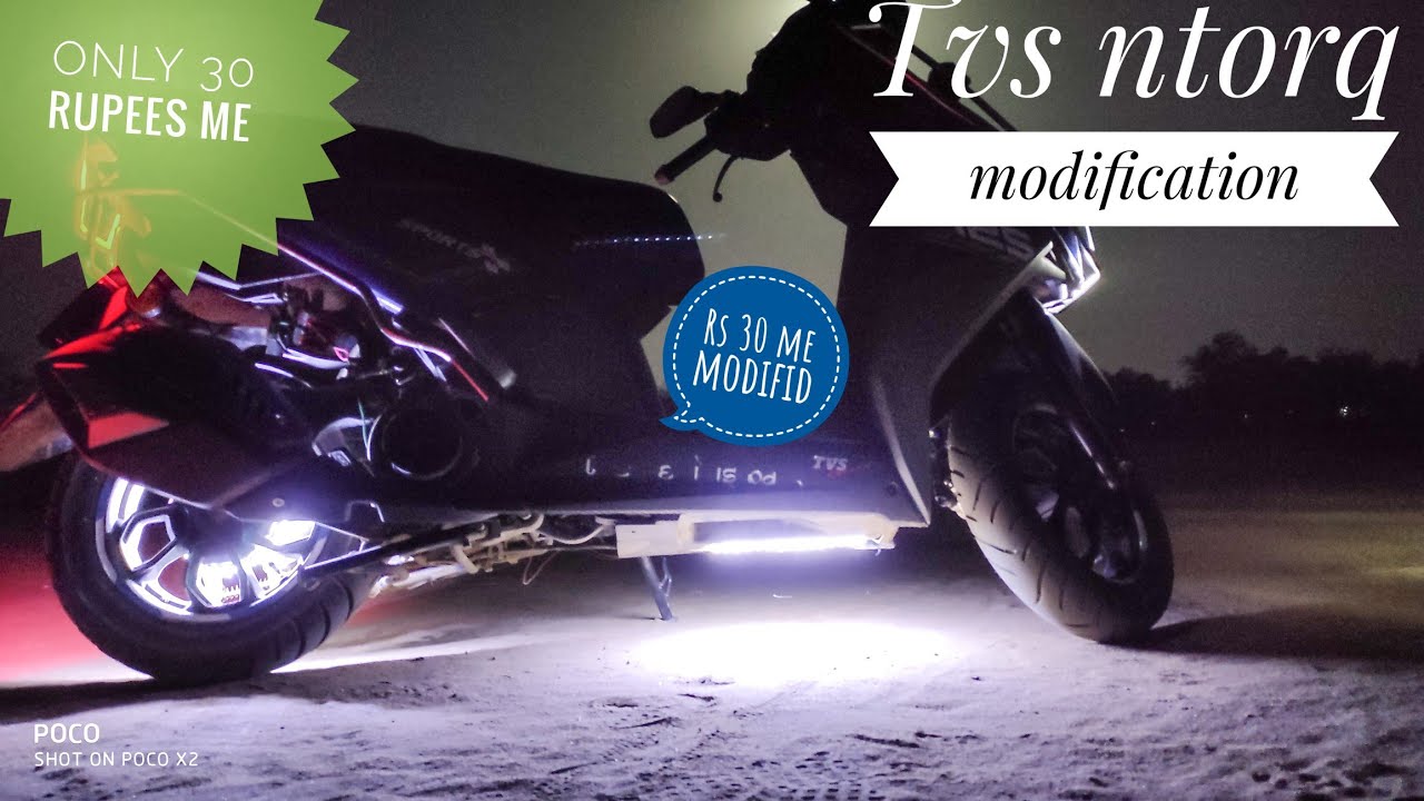 Tvs ntorq modification 125🔥 | Install led light🔥| modification | led ...