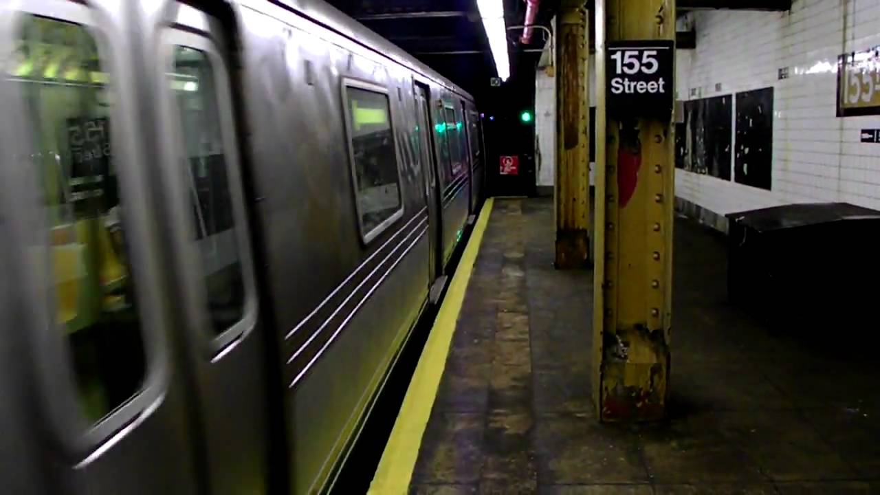 IND 168th Street bound R44 (C) train at 155th Street [HD]! - YouTube