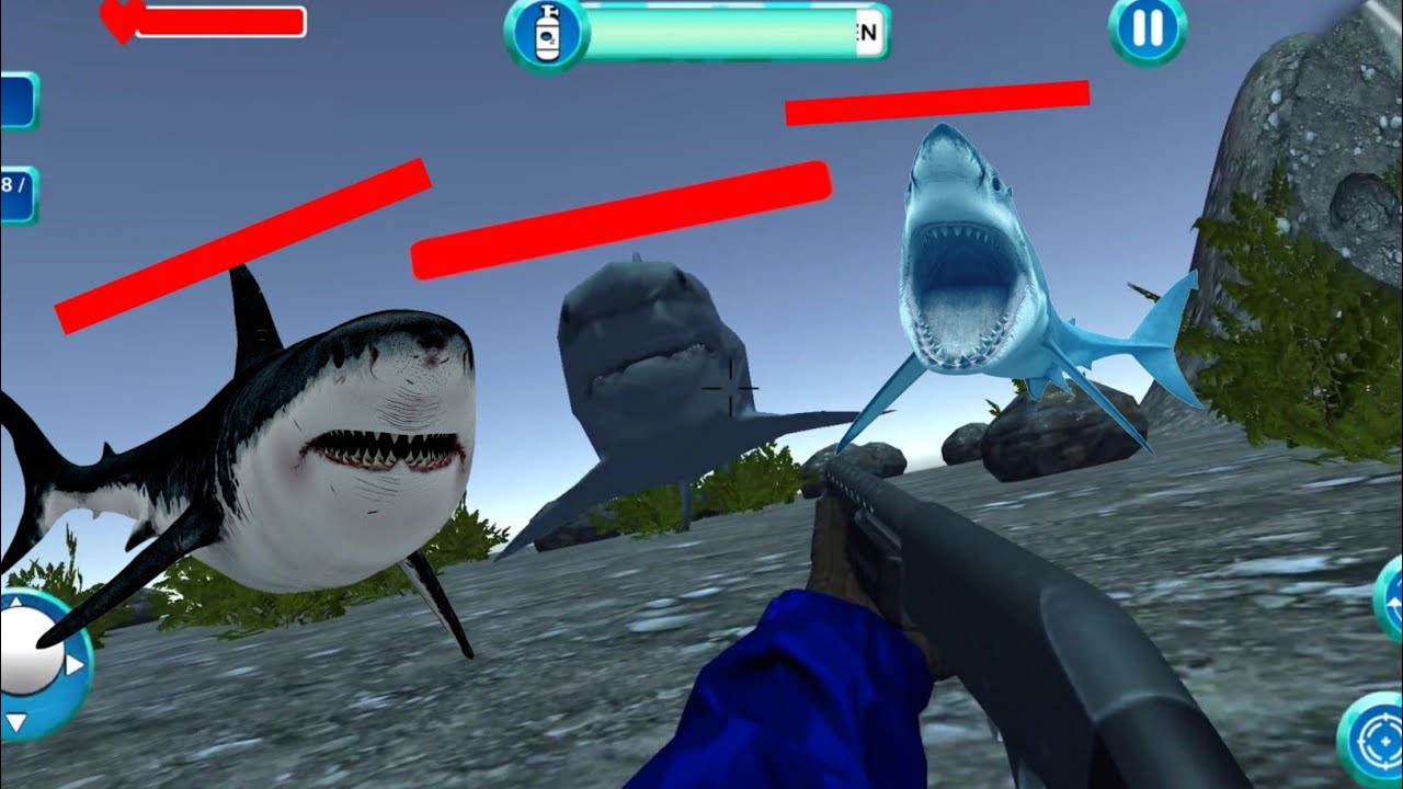 Dino Shark Hunting Shark Games Android Gameplay #2 - YouTube