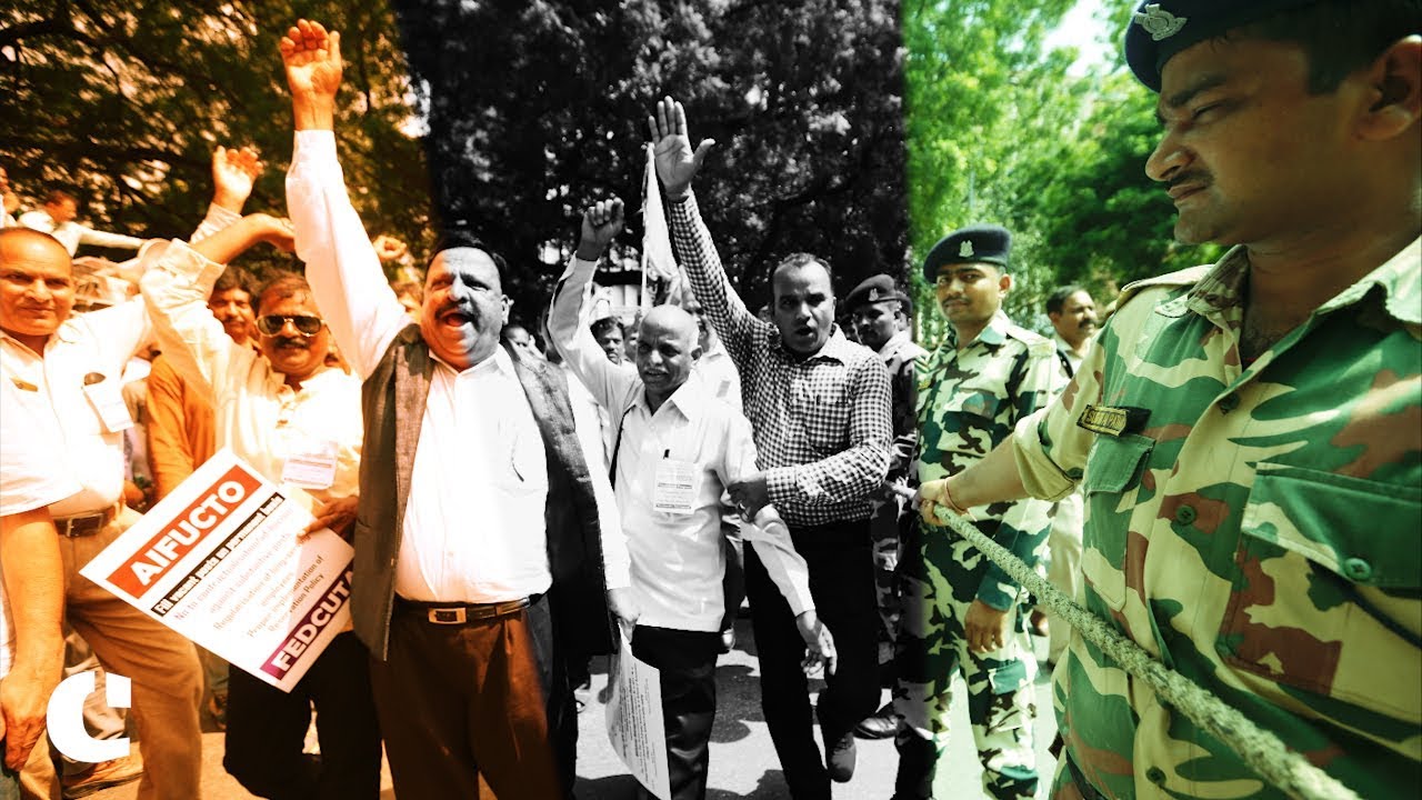 Thousands of teachers march to police station to protest against ...