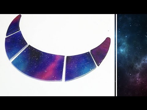 [TUTO] Plastron EFFET GALAXY en FIMO / Polymer Clay Galaxy Print - YouTube