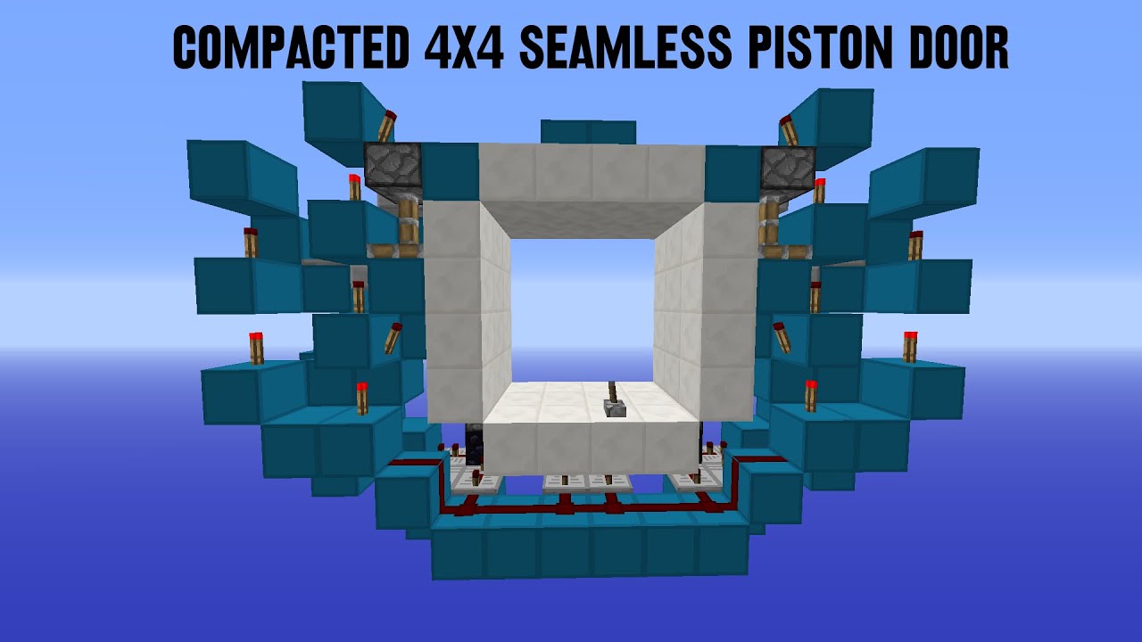 Minecraft Tutorial: Compacted 4x4 Seamless Piston Door - YouTube
