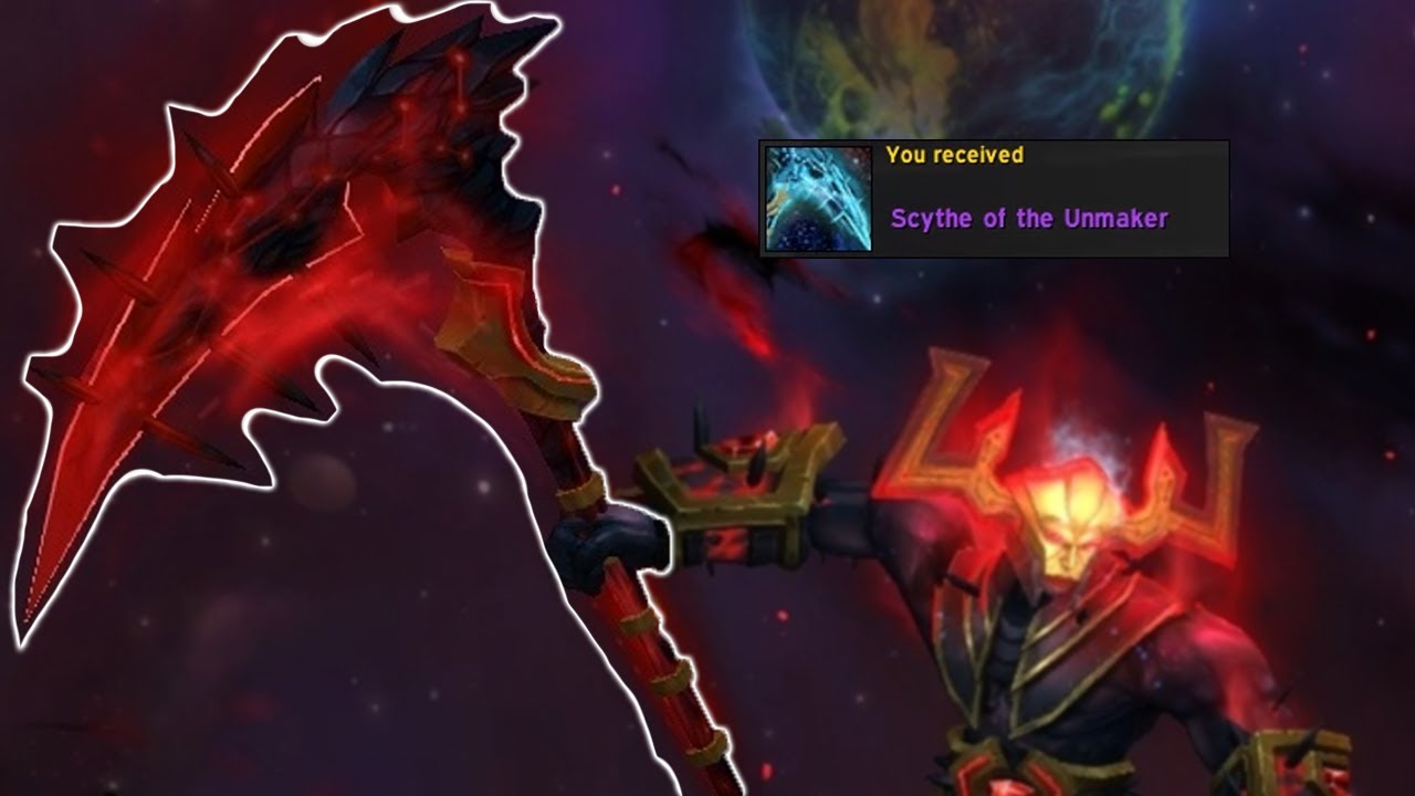 Scythe of the Unmaker drops (red) - YouTube