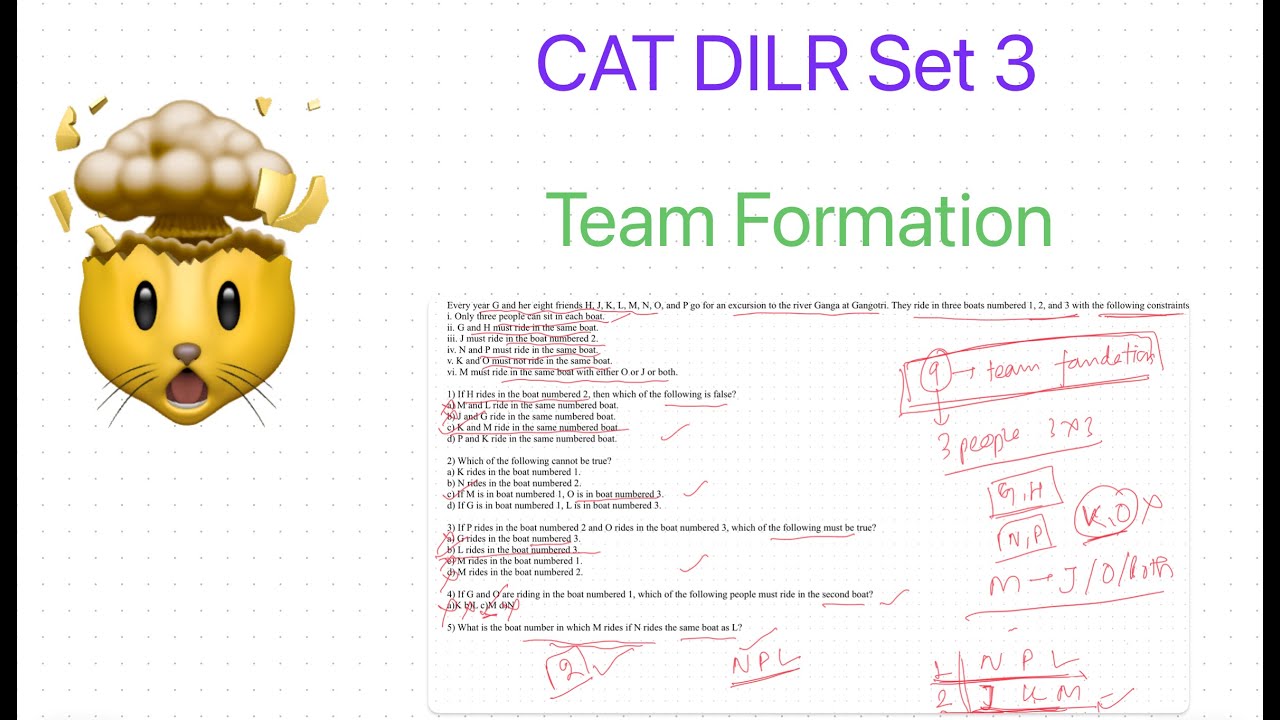 CAT DILR Set 3 Team Formation - YouTube