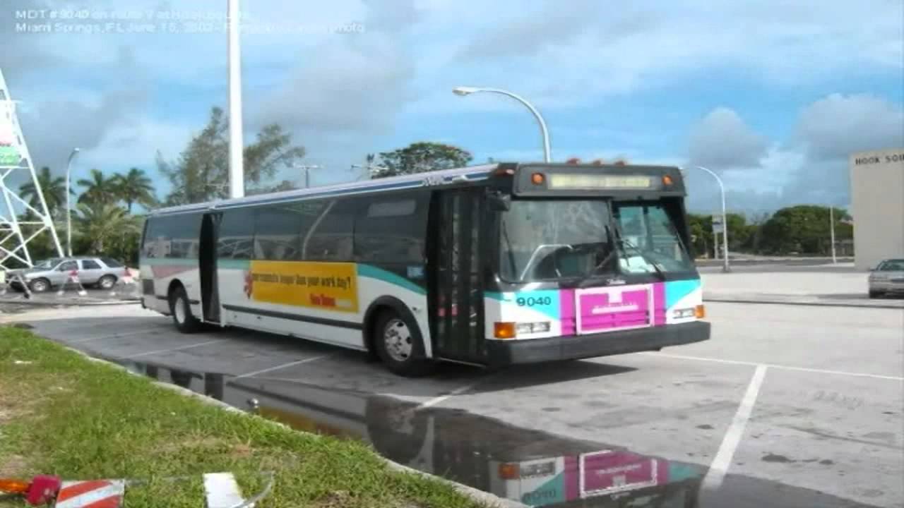 AUDIO RECORDING OF MIAMI DADE TRANSIT's 1990 FLXIBLE 40102 6C BUS #9032 ...