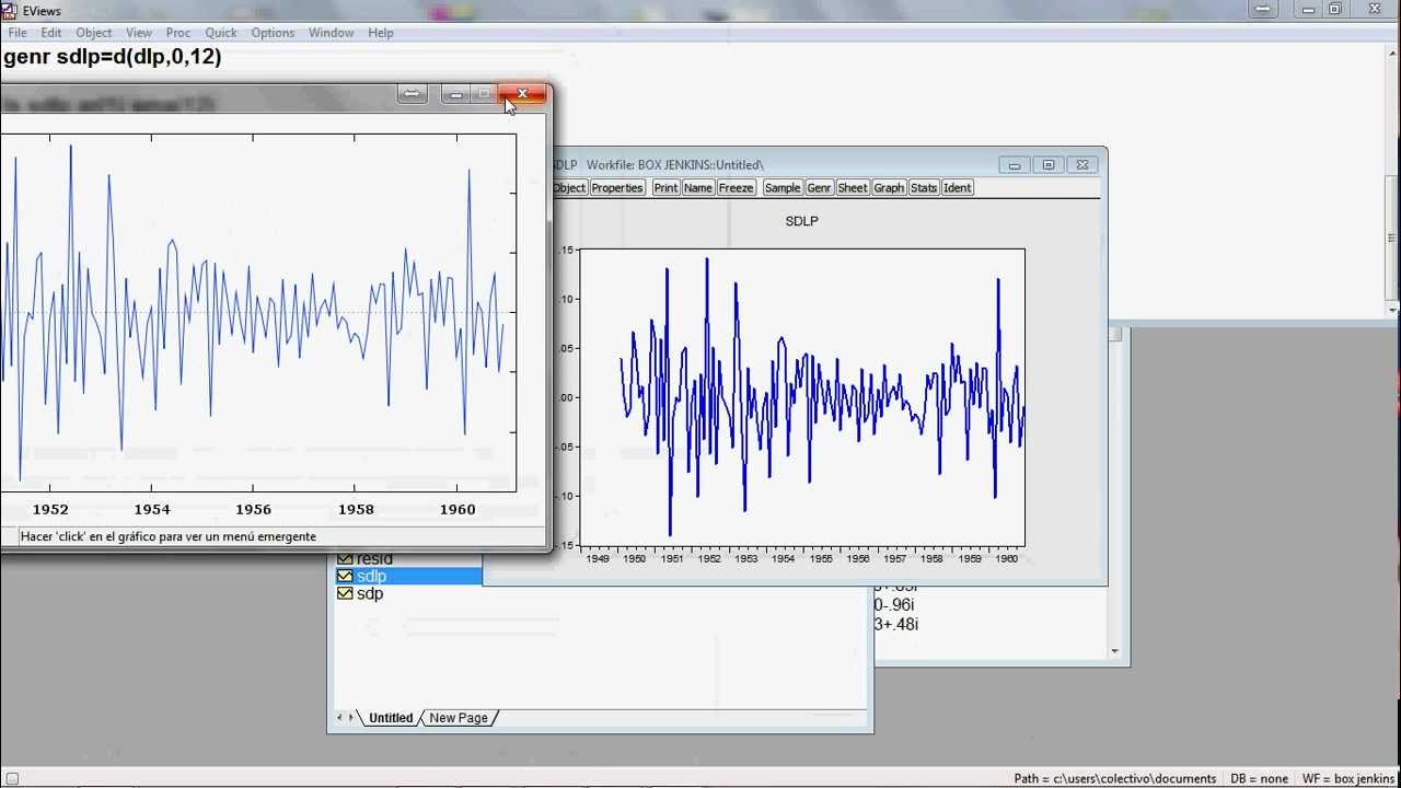 EVIEWS. SARIMA (0,1,1) (0,1,1)12 parte 2 - YouTube