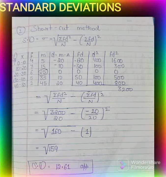 STANDARD DEVIATIONS FROM CONTINUOUS SERIES BBA 1st year 2nd SEMESTER BUSINESS STATISTICS 🔥 - YouTube