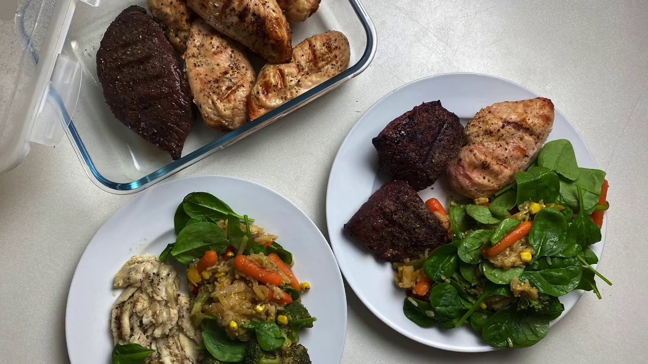 Batch cooking protein grill example - chicken, steak, fish - GTS ...