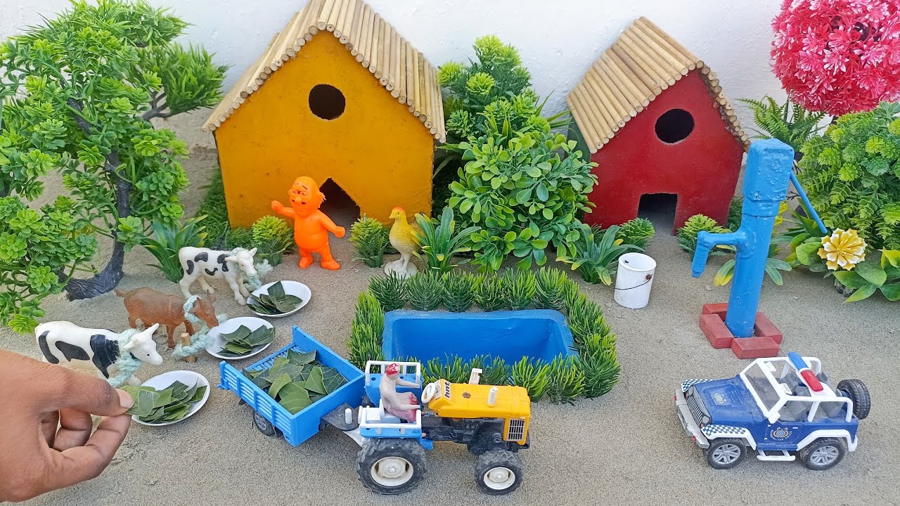 DIY mini Farm Diorama with house for Cow,Pig | Mini Hand Pumb Supply ...