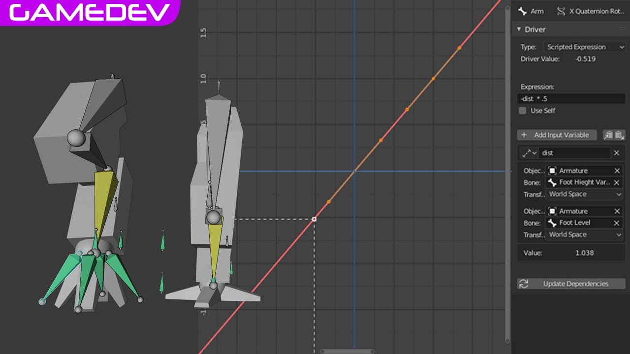 Mech Leg Armature Breakdown | Constraints and Drivers - YouTube