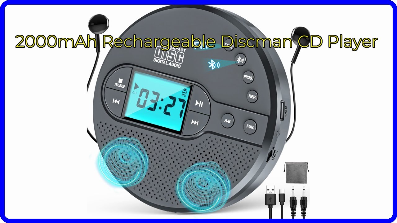 REVIEW (2025): 2000mAh Rechargeable Discman CD Player. ESSENTIAL ...