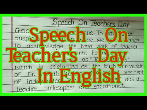 Teacher Day Speech In English । Speech On Teachers Day। Teacher's Day ...