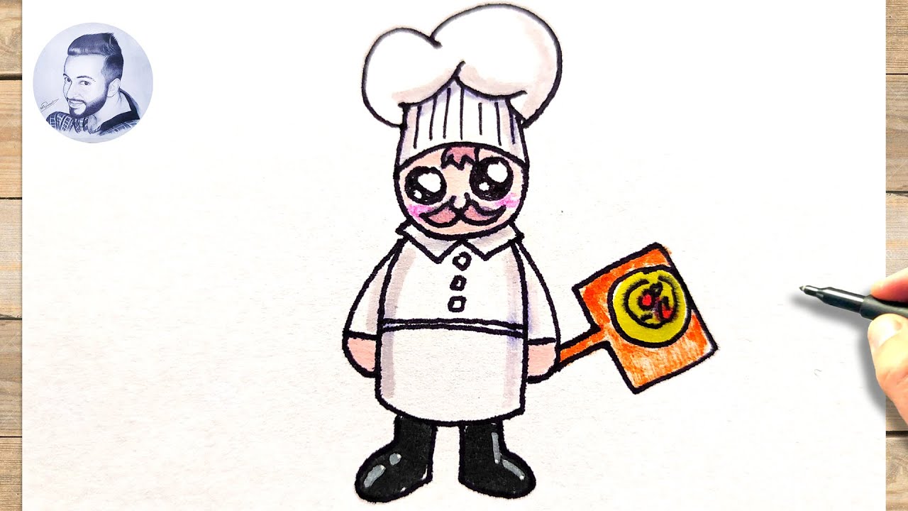 Comment dessiner un chef cuisinier - YouTube
