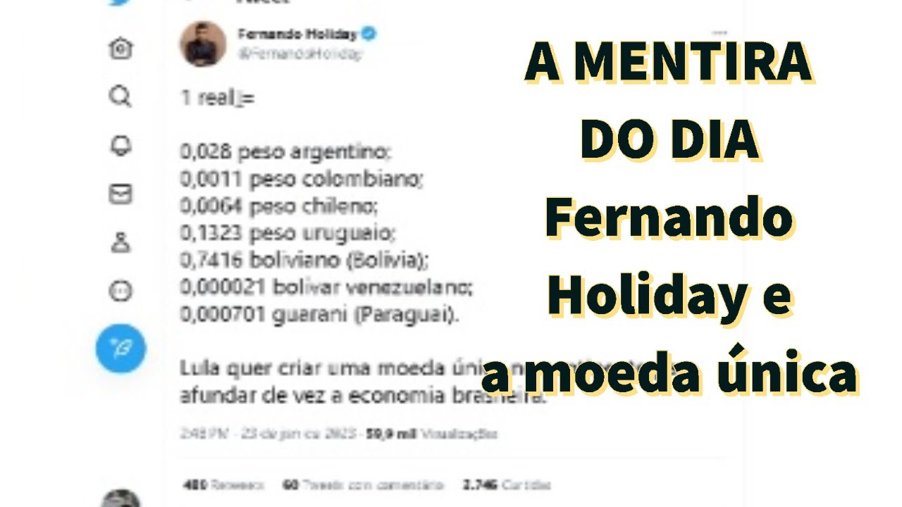 [A MENTIRA DO DIA] Fernando Holiday e a moeda única - YouTube