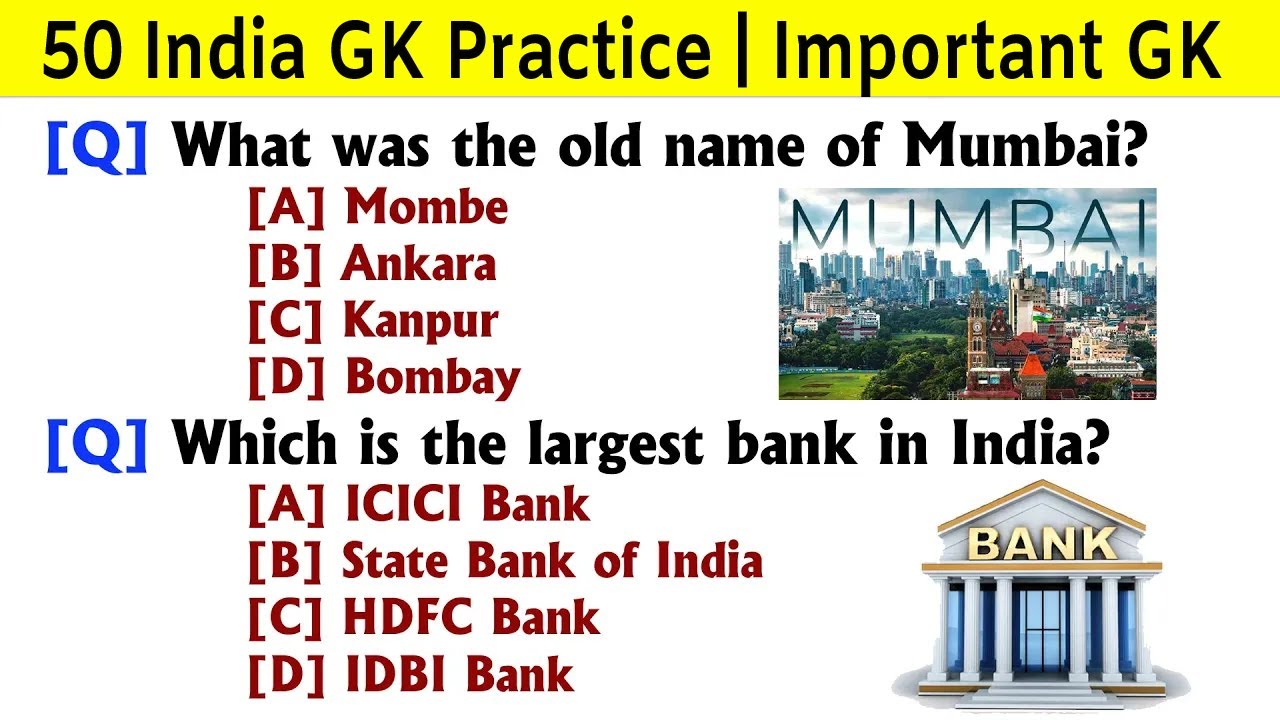 50 India GK Questions | GK Questions and Answers in English | Questions ...