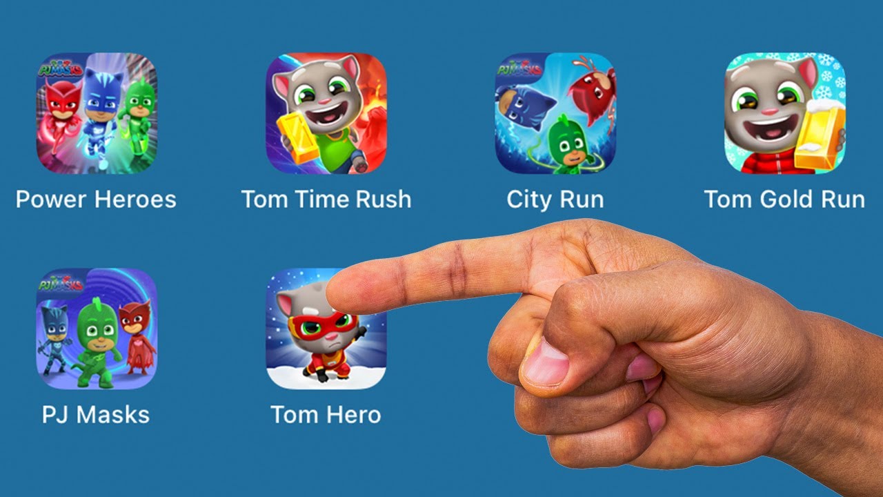 PJ Masks Power Heroes,Talking Tom Time Rush,PJ Masks City Run,Tom Gold ...